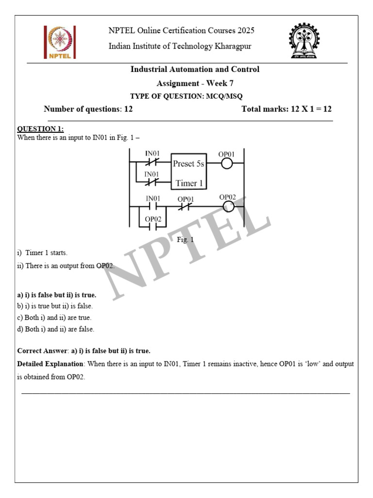 Assignment-7_IAC NPTEL_2025 | PDF | Digital Electronics | Computing