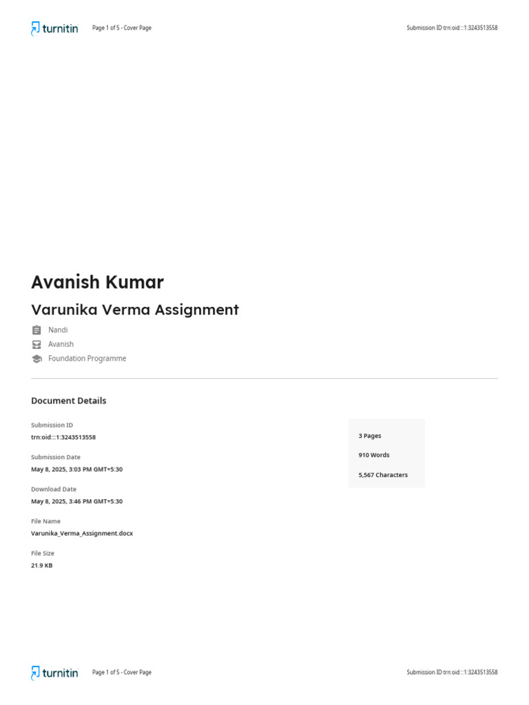 Varunika Verma Assignment | PDF | Propaganda | Turnitin