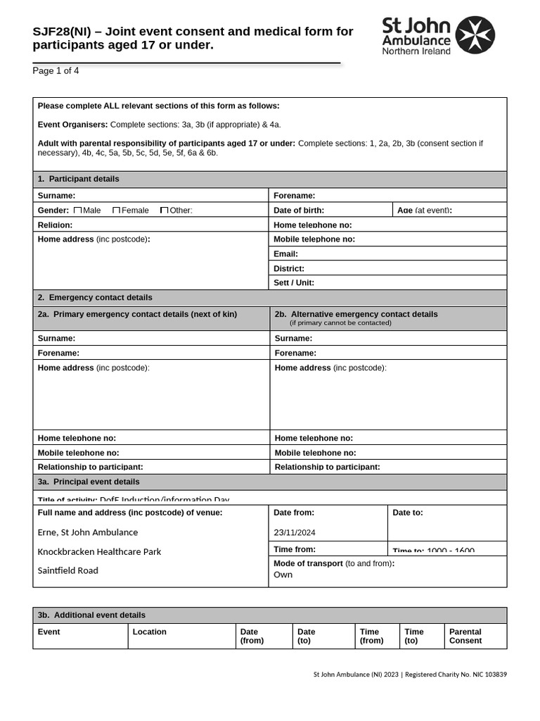 Consent DofE Induction Erne | PDF | Dose (Biochemistry) | Chemistry