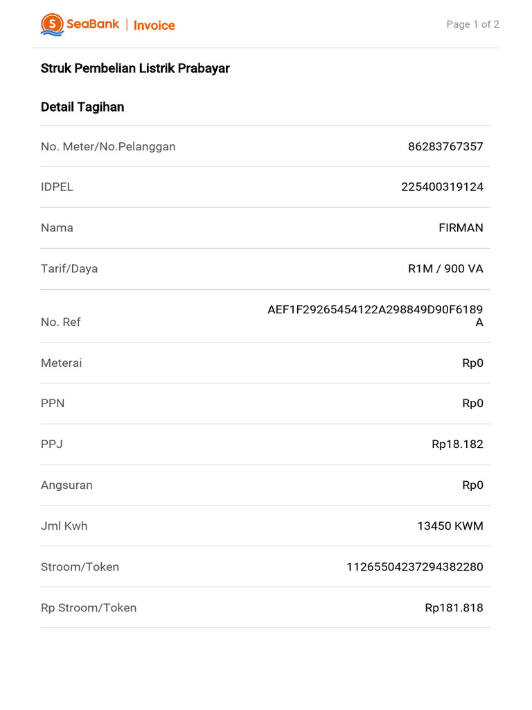 PLN Prabayar 200000 - 06 Mei 2025 | PDF