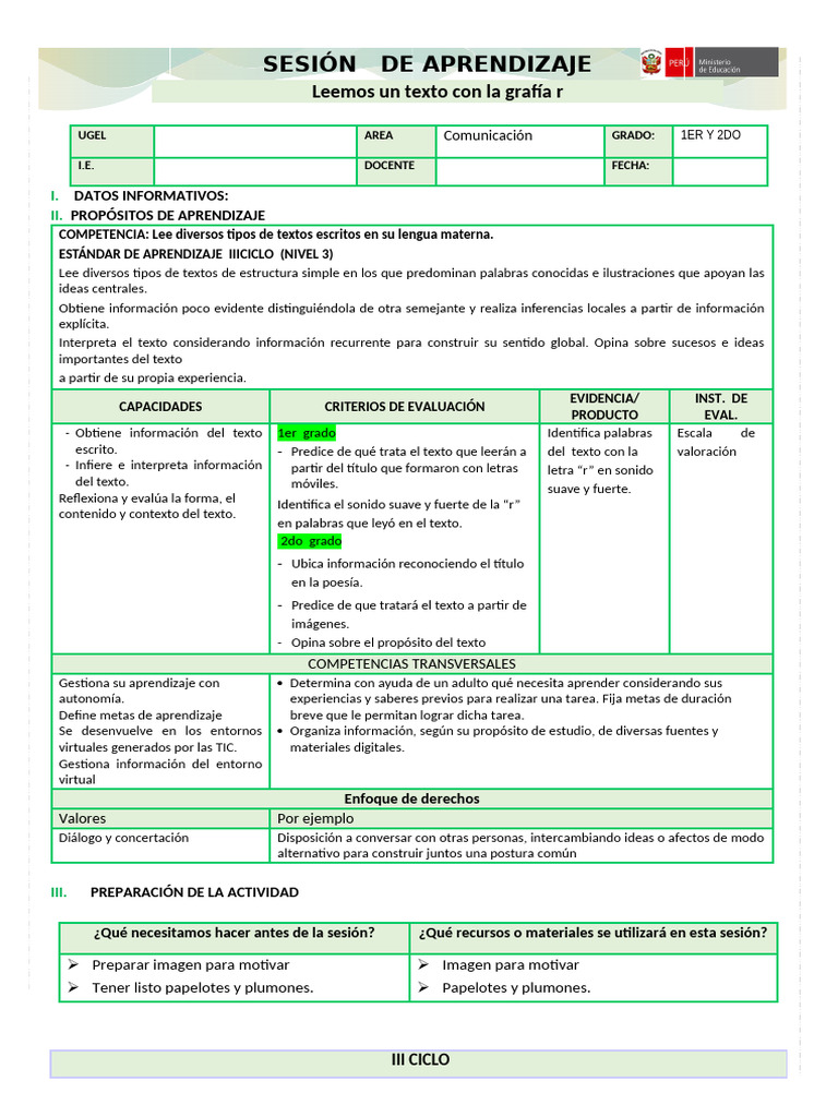 Lectura y Sonido de la Letra "R" | PDF | Aprendizaje | Información