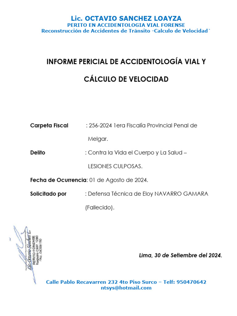 Informe Pericial La Raya Firmada Abr 25 Pdf Engranaje