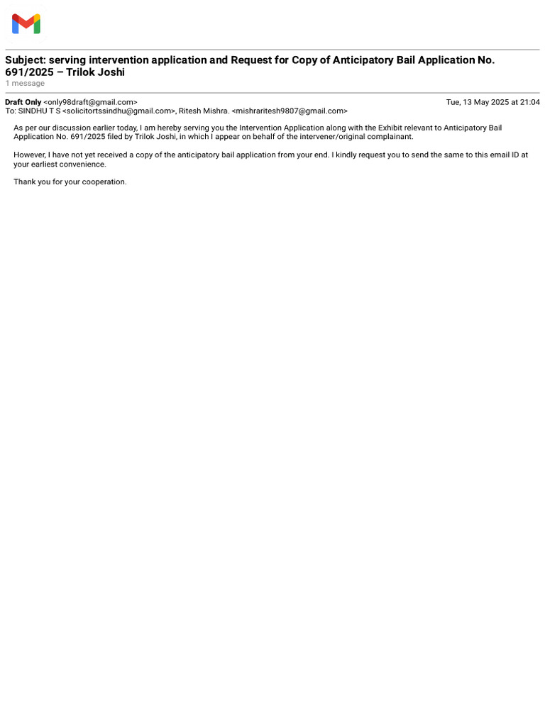 Gmail - Subject - Serving Intervention Application and Request For Copy ...