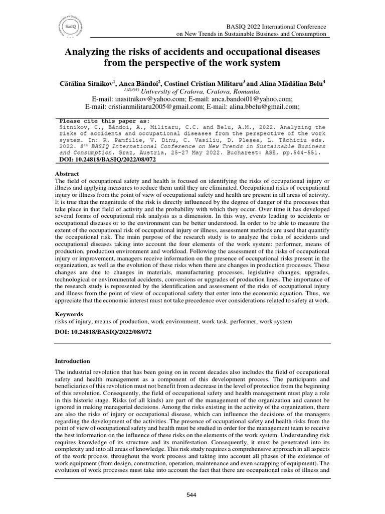 Analyzing The Risks of Accidents and Occ | PDF | Risk | Occupational Safety And Health