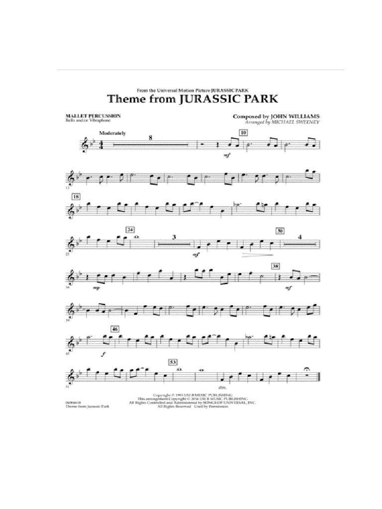Theme From Jurassic Park - Malets | PDF