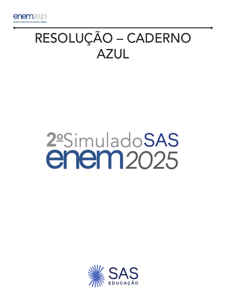 (GABARITO) 2º Simulado SAS Enem - 1º Dia - M1 - 14-05-2025 - 09h54min | PDF | Amor | Pensamento
