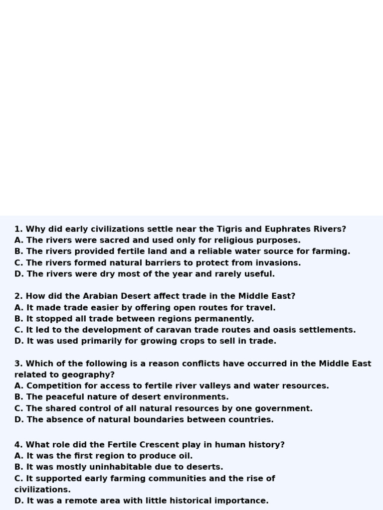 Topic Geography of West Asia | PDF | River | Euphrates