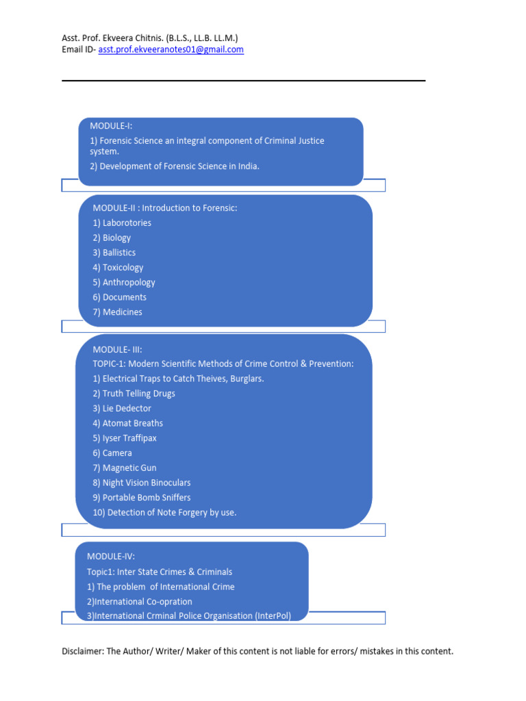 Forensic Science in Criminal Investigation Notes New | PDF | Forensic ...