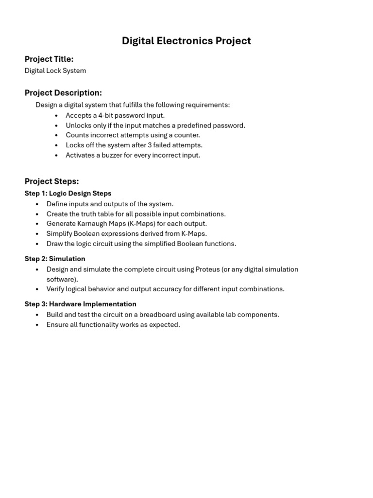 Digital Electronics Project | PDF