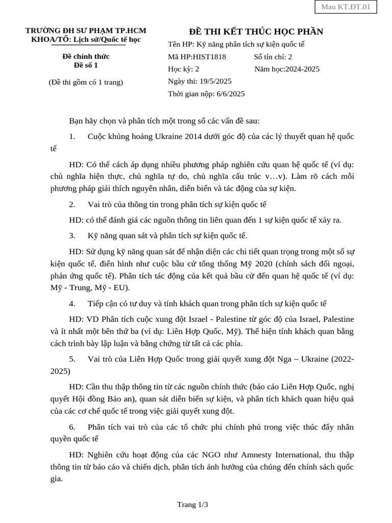 De Tieu Luan K NĂNG PHÂN TÍCH SKQT 2025 | PDF