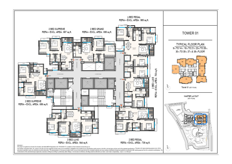 TOWER 01_TYPICAL FLOOR PLAN | PDF | Furniture | Interior Design