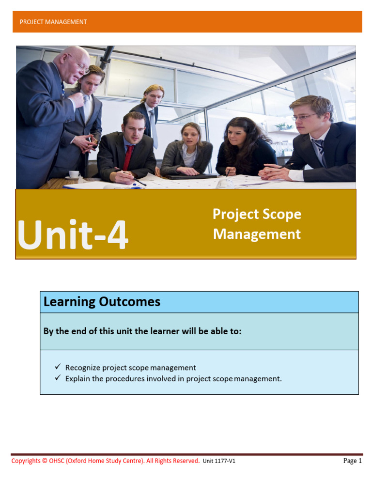 Unit 4 Project Scope Management | PDF | Project Management