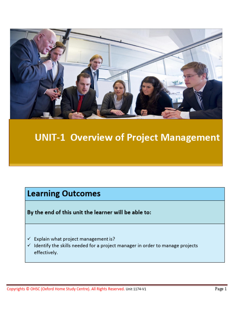 Unit 1 Overview of Project Management | PDF | Project Management ...
