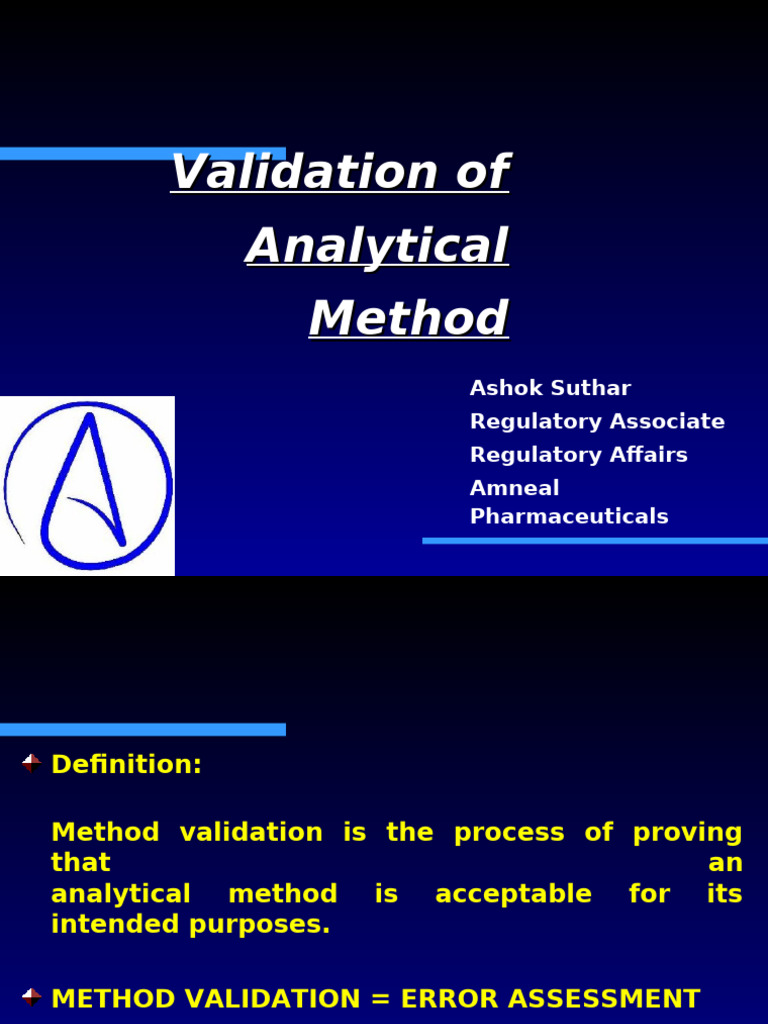 VAlidation of Analytical Methods | PDF | Verification And Validation | Detection Limit