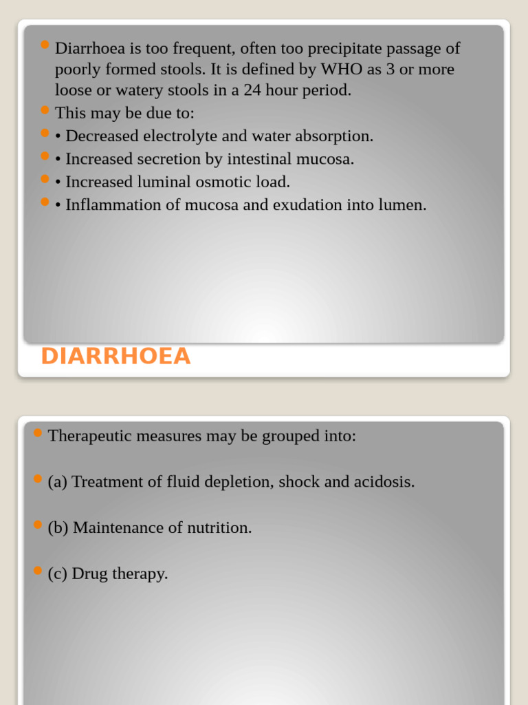 Diarrhoea and Its I.V. Management | PDF