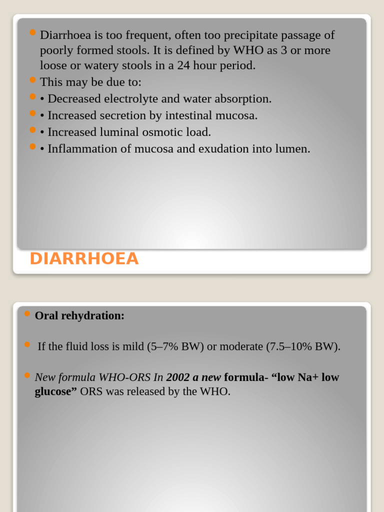 Diarrhoea and ORS Management | PDF