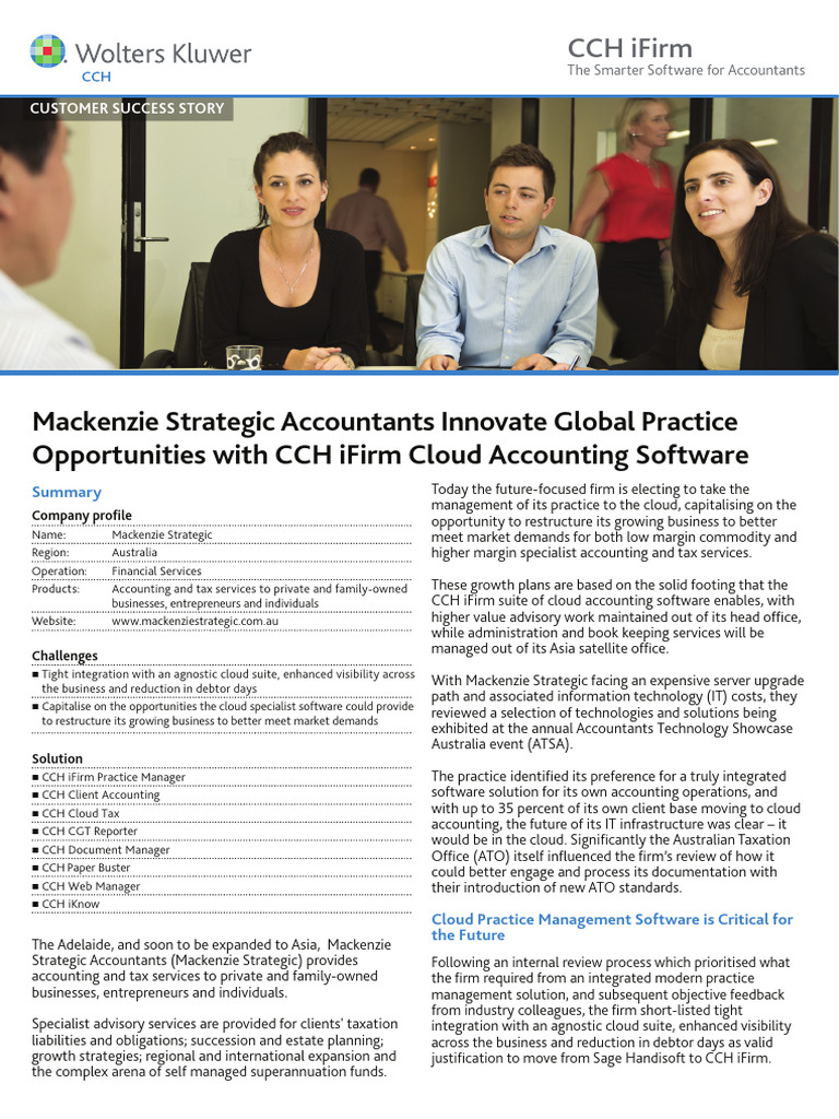 Wolters Kluwer CCH Ifirm Case Study MacKenzie Strategic | PDF | Taxes ...