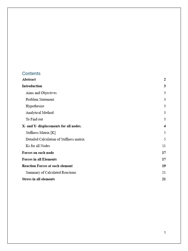 Truss Frame FEA Analysis Report | PDF | Finite Element Method | Stress ...