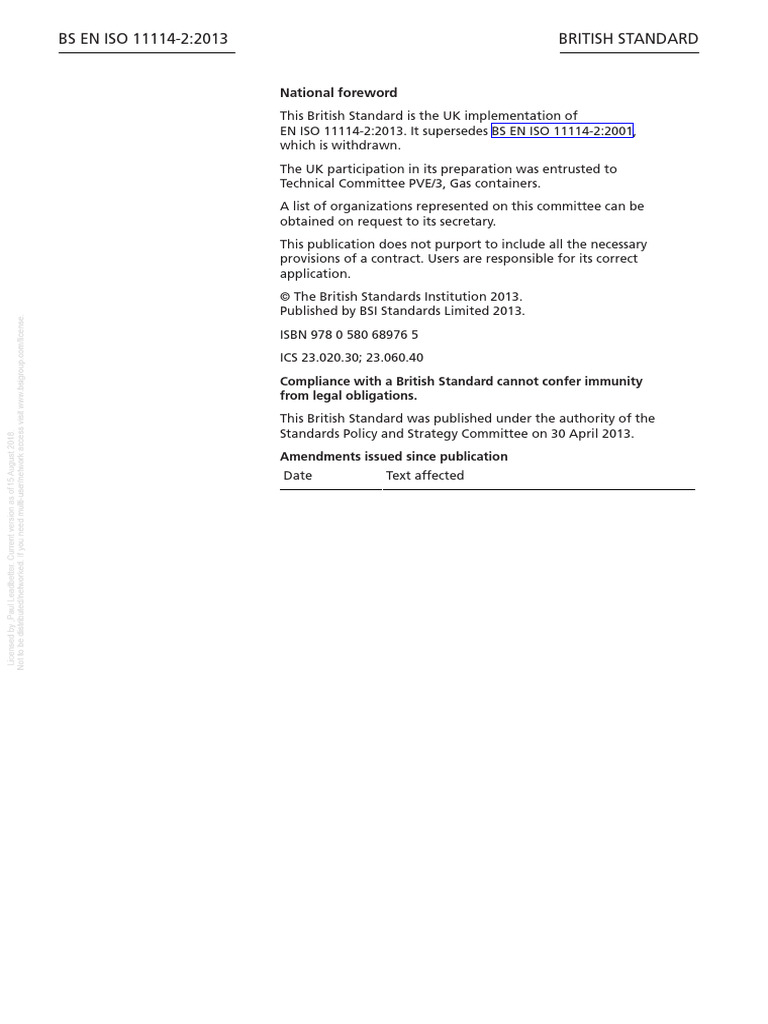 BS EN ISO 11114-2:2013 Overview | PDF