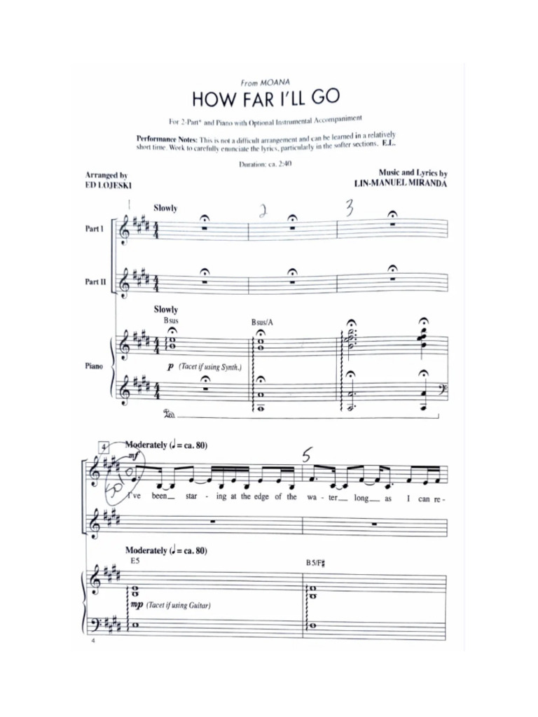 How Far I'Ll Go - Moana | PDF