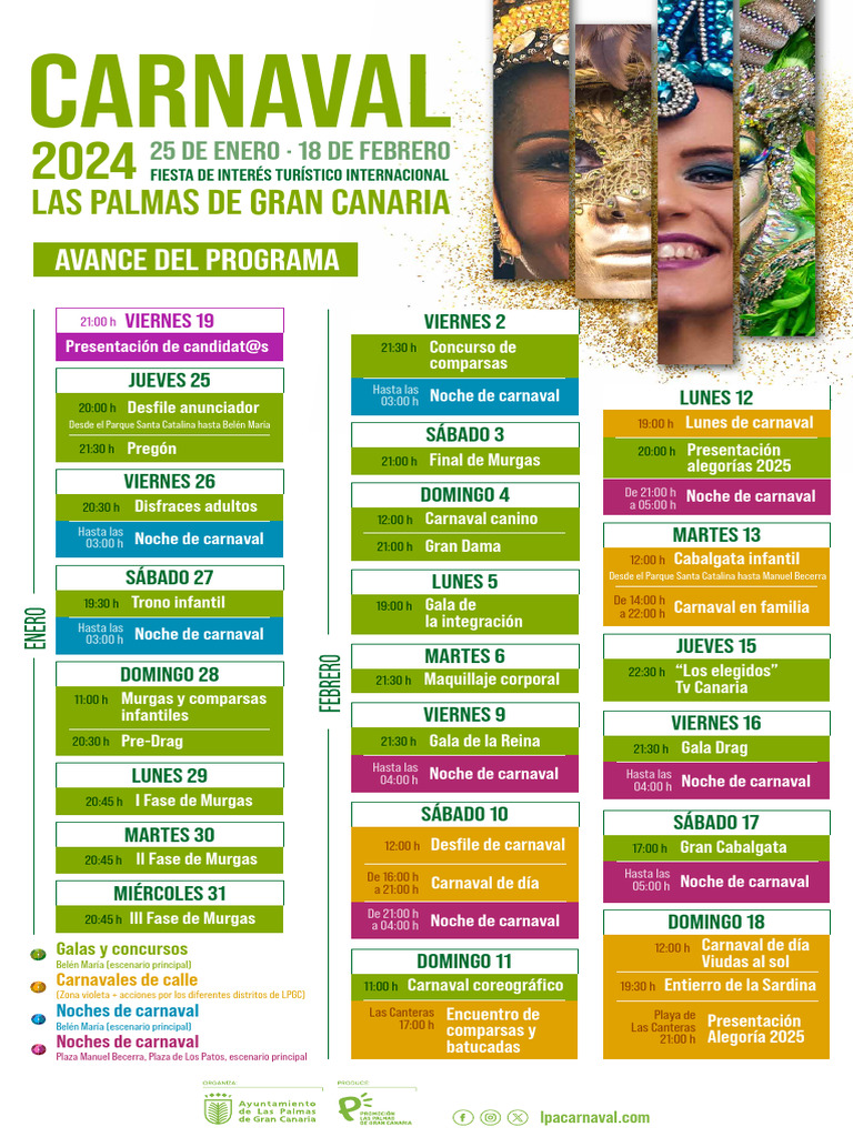 Programa Carnaval Las Palmas 2024 | PDF | Carnaval | Eventos de ...