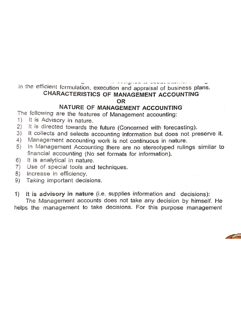 unit 1 management accounting | PDF