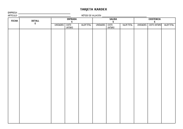 Plantilla Kardex | PDF