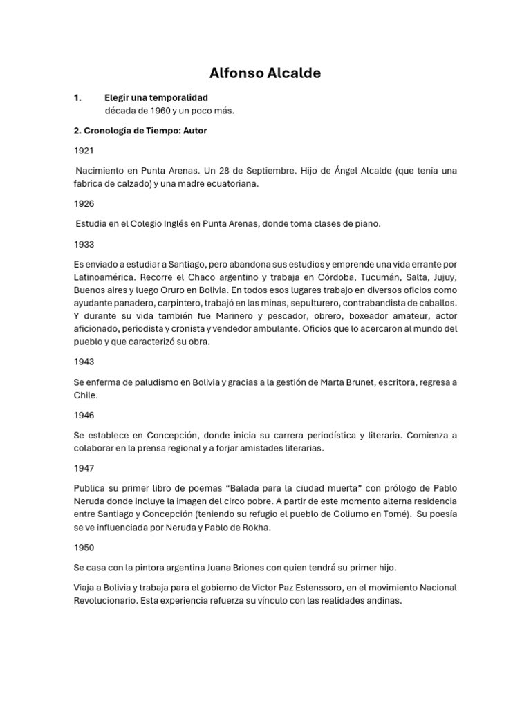 Línea de Tiempo Alfonso Alcalde - Caleb Saldivar - Leandro Gómez | PDF | Chile | Augusto Pinochet