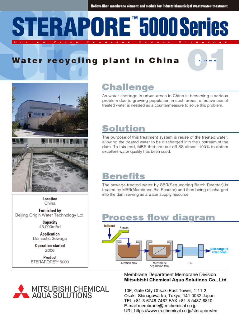 Mitsubishi Chemical STERAPORE Hollow Fiber Membrane MBR Case Report EN ...