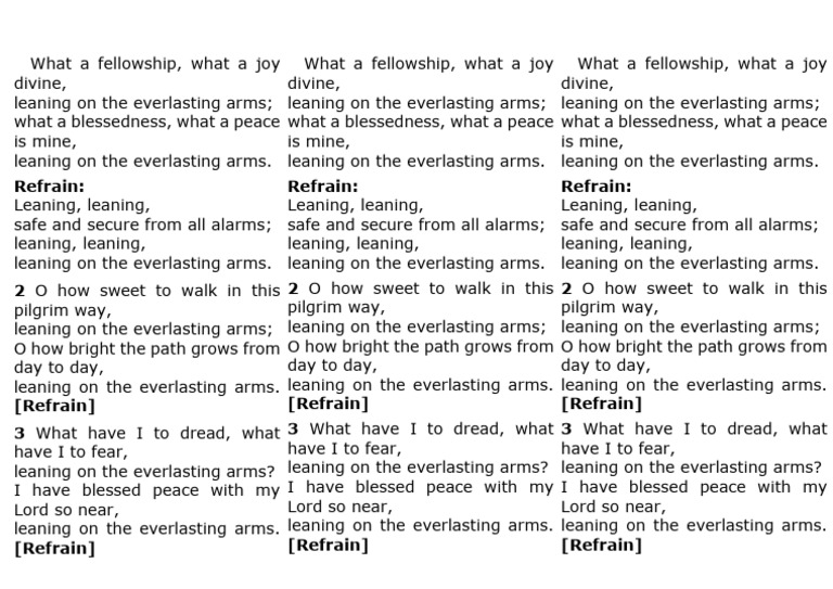 Hymn - LEANING ON THE EVERLASTING ARMS2 | PDF | Christian Worship And ...