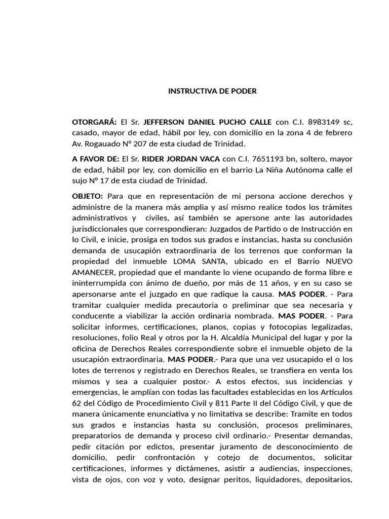 Instructiva de Poder | PDF | Justicia | Crimen y violencia