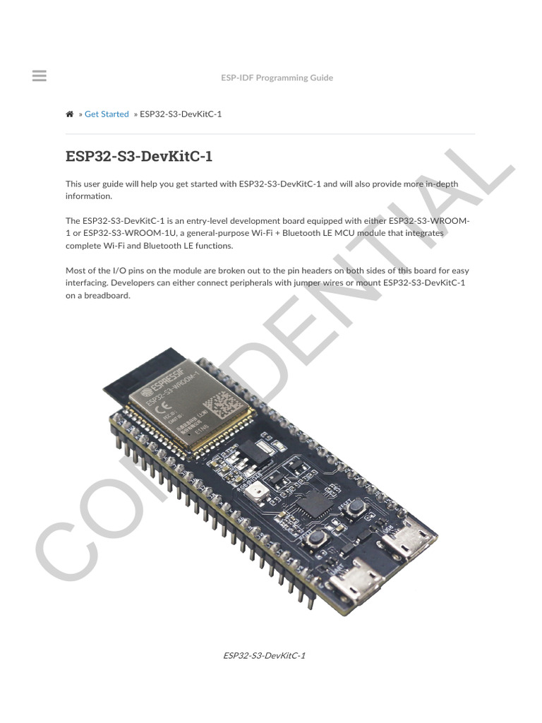 ESP32-S3-DevKitC-1 - ESP32 - — ESP-IDF Programming Guide v4.4-dev-1687-g0c1a242 documentation ...