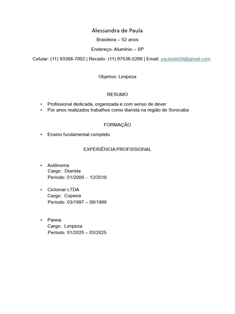 CV Alessandra Atualizado | PDF