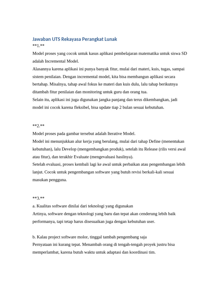 Jawaban Uts RPL Itp | PDF