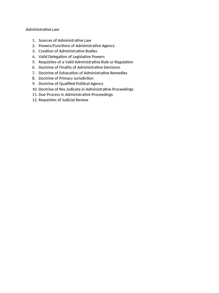 Administrative Law Topics | PDF