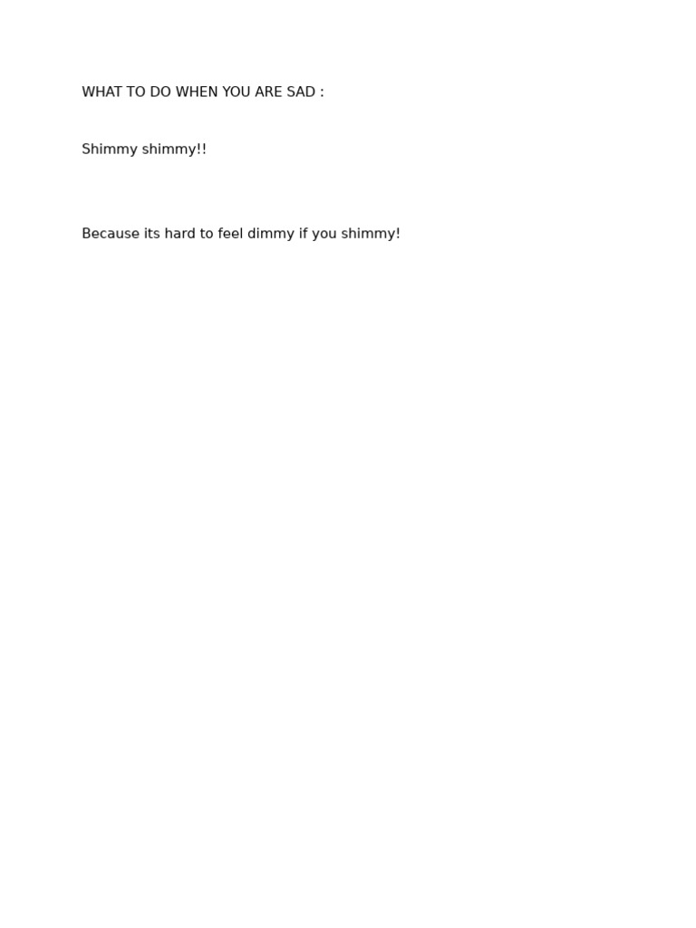 What To Do When You Feel Sad | PDF
