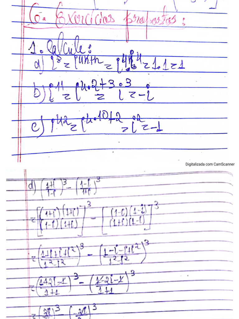 Exerc-Cio N-Meros Complexos - Henriques - Scar Gandar - 122843 | PDF