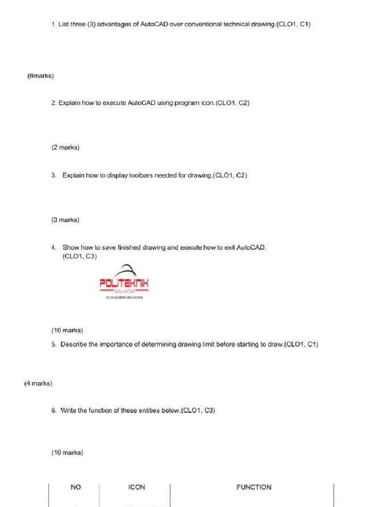 Editable_AutoCAD_Questions | PDF