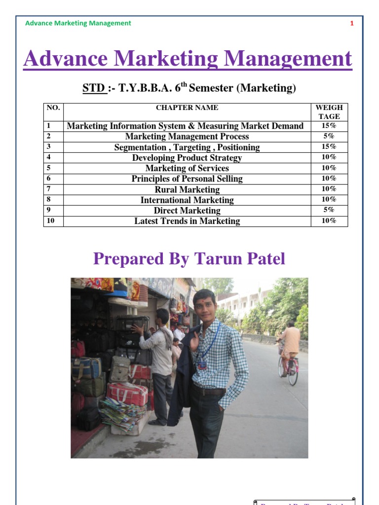 Advanced Marketing Management Syllabus | PDF