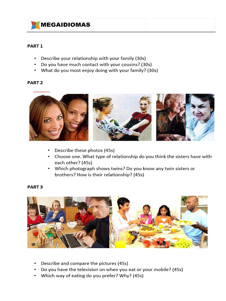 Speaking Unit 1 - Family and Personal Matters | PDF