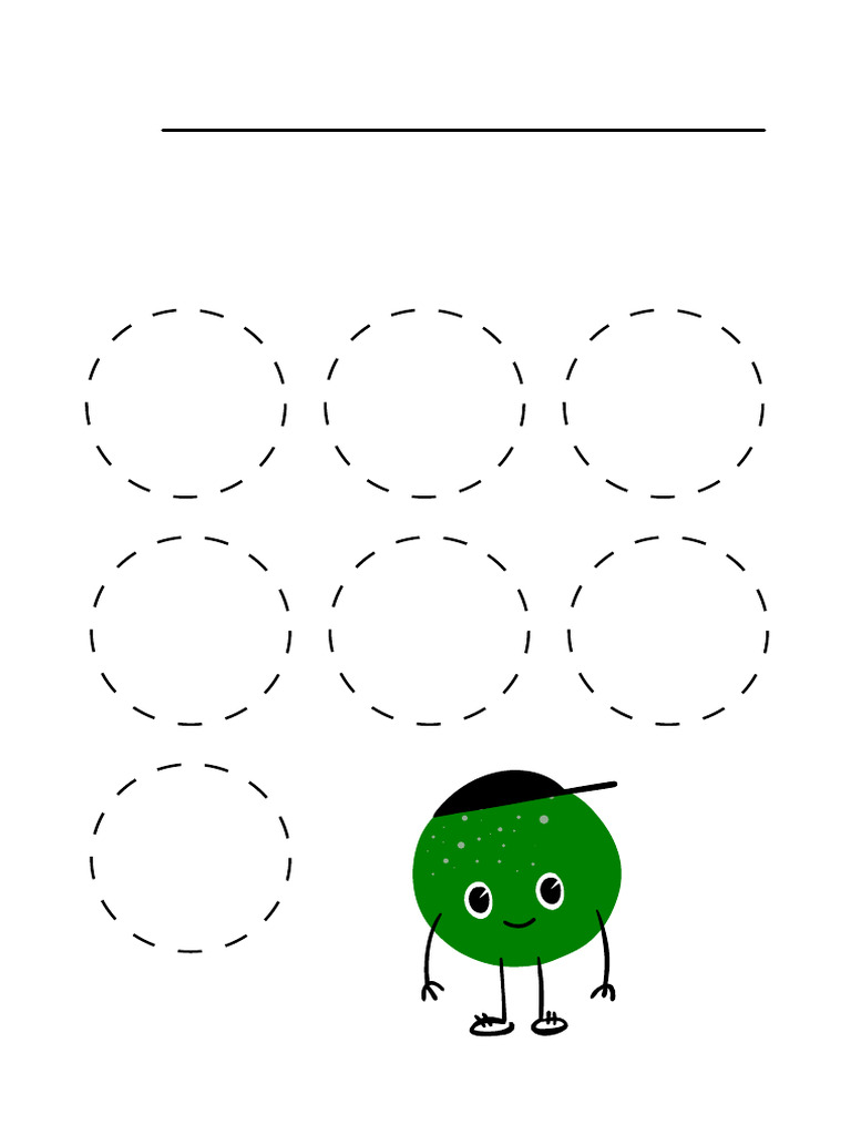 Green Simple Circle Shape Tracing Worksheet | PDF