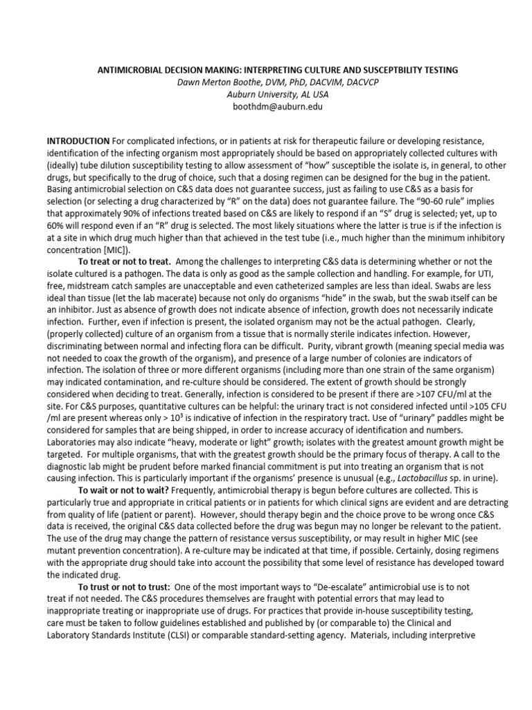 Culture and - Susceptibility Interpretation | PDF | Beta Lactamase ...