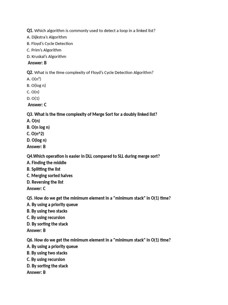 Mcqs For Fat | PDF | Theoretical Computer Science | Algorithms And Data ...