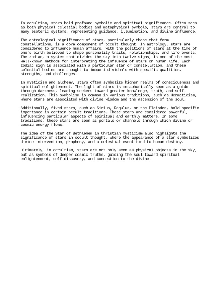 Occult Stars | PDF