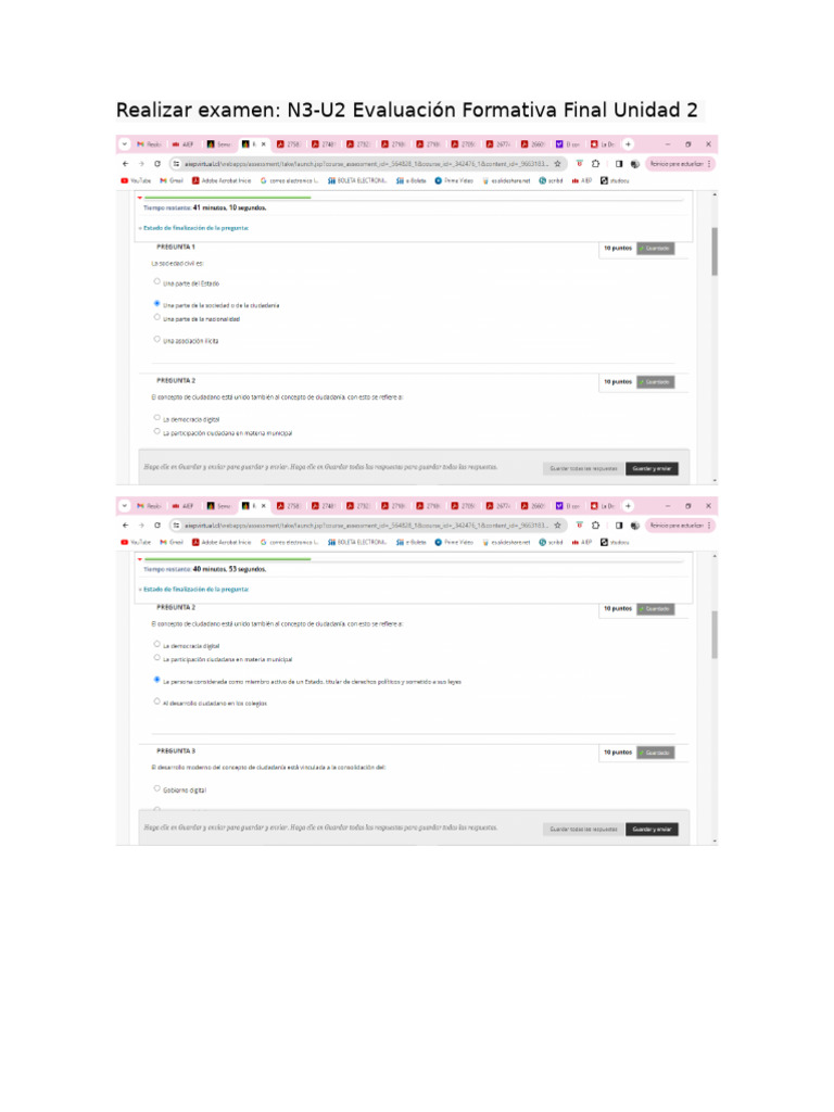 Amp203 Realizar Examen N3 U2 Evaluación Formativa Final Unidad 2 | PDF