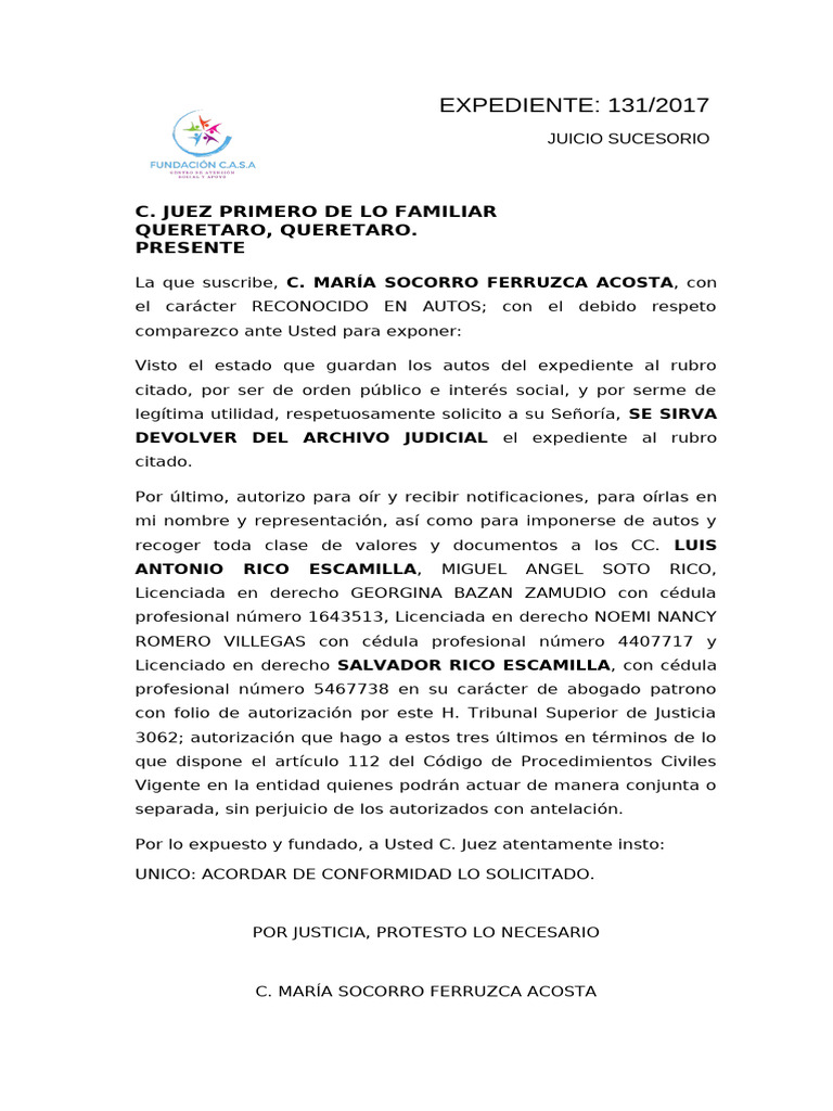 Devolucion de Expediente de Archivo | PDF