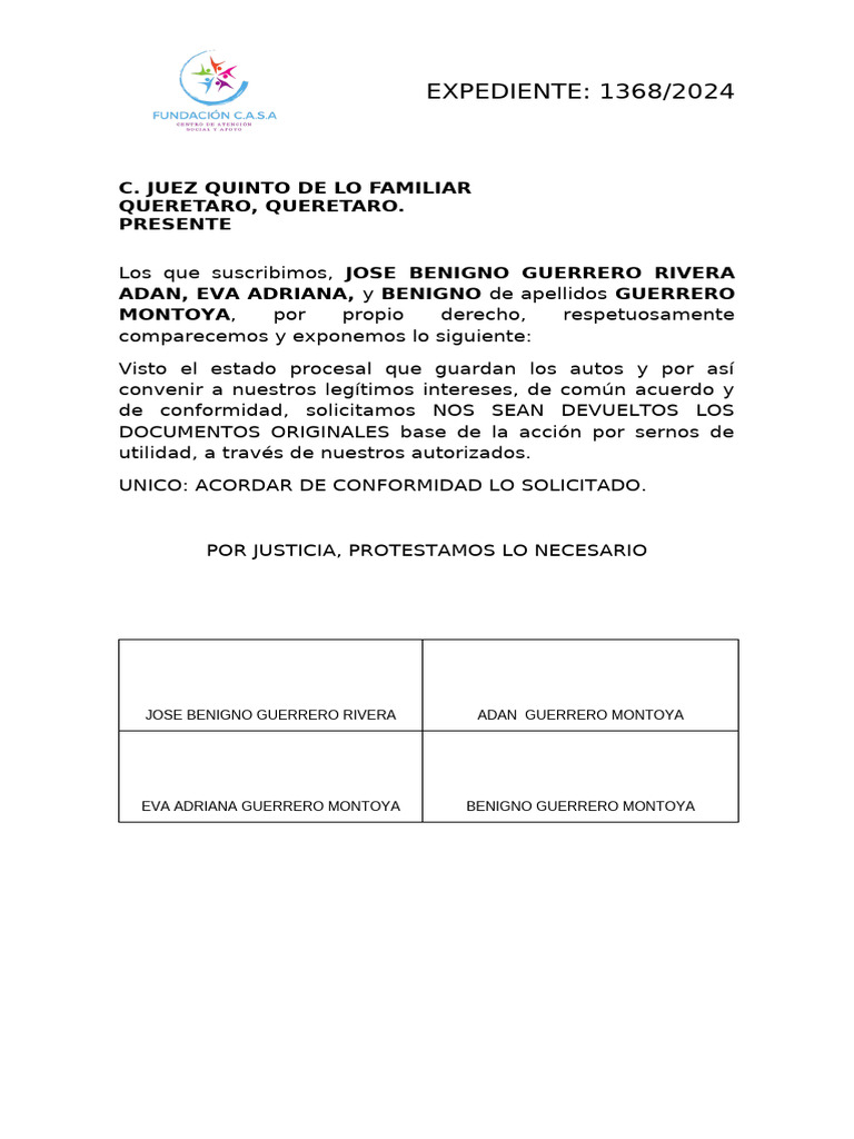 devolucion de documentos | PDF