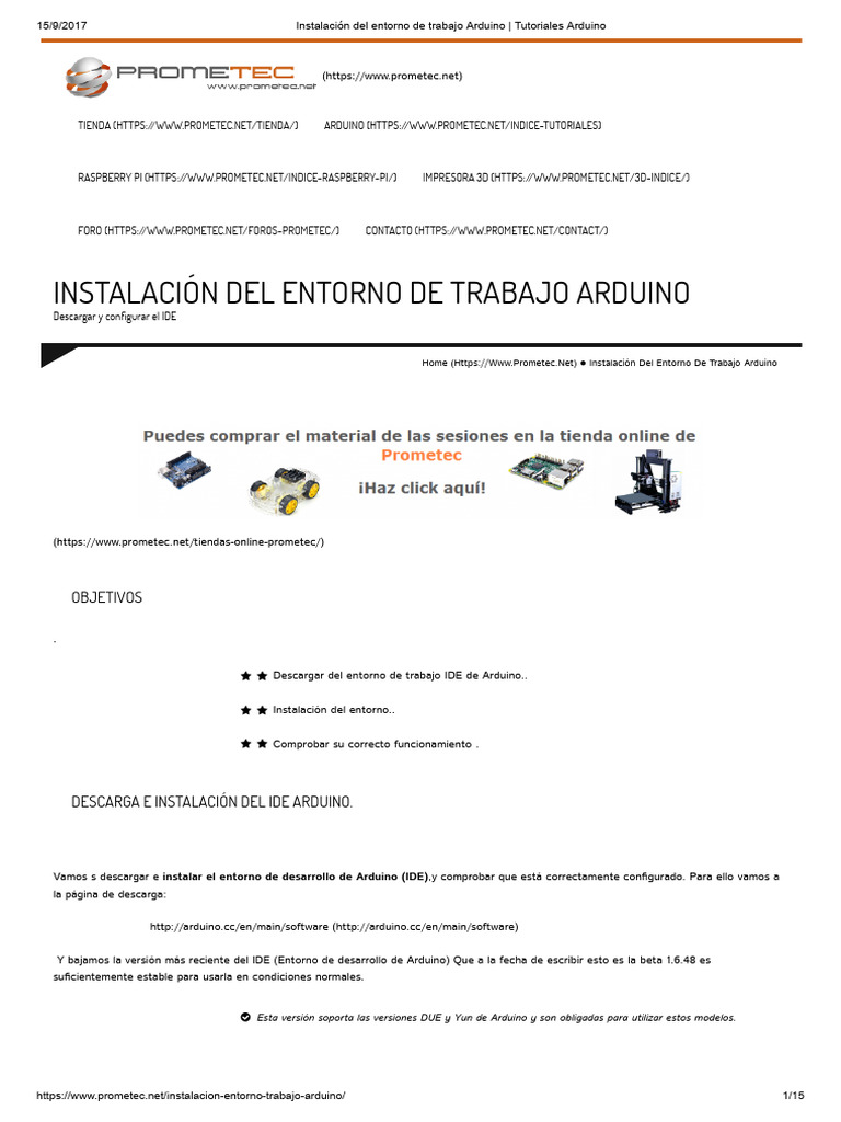 01 Instalación Del Entorno de Trabajo Arduino | PDF | Arduino | Informática