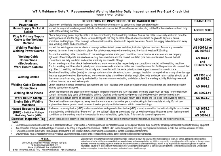Welding MC Checklist | PDF | Electrical Connector | Welding