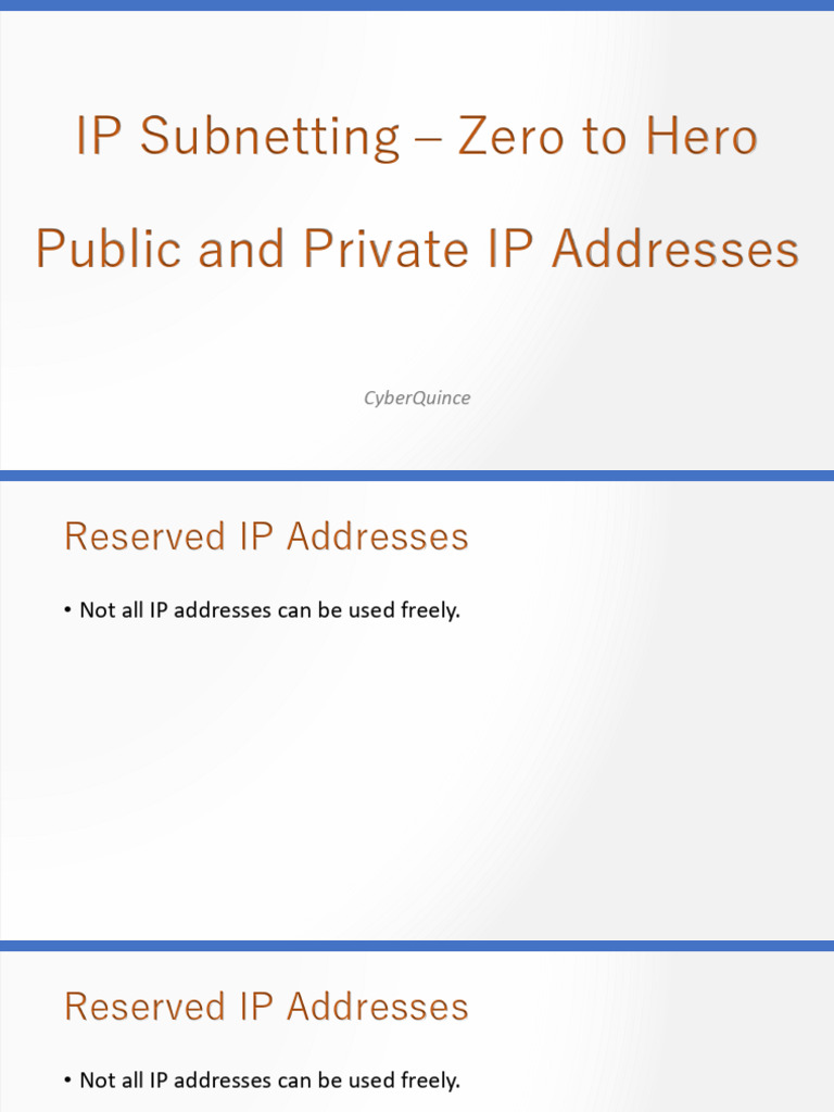 6 Public, Private and Reserved IP Addresses | PDF | Internet Protocols ...